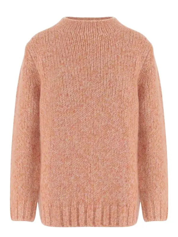 Arch4 Crew-neck Long-sleeve Knit Top - Peach