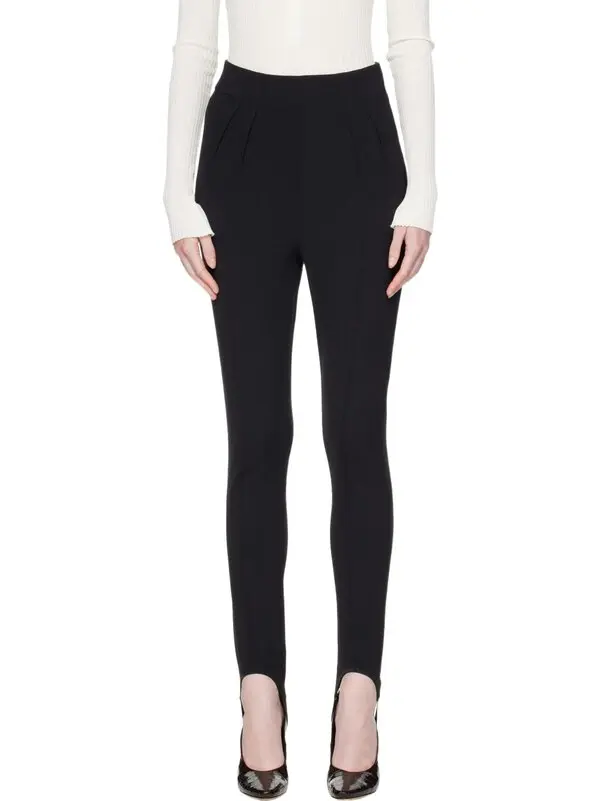 MUGLER Stirrup-cuff Slim-fit Trousers - Black