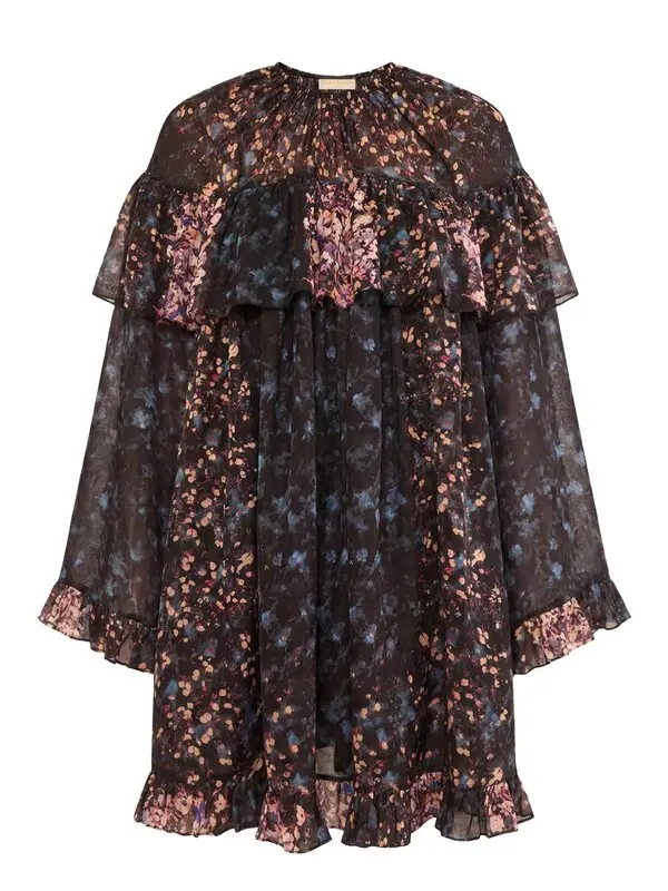 Ulla Johnson Elise Floral-jacquard Ruffled Blouse - Eclipse