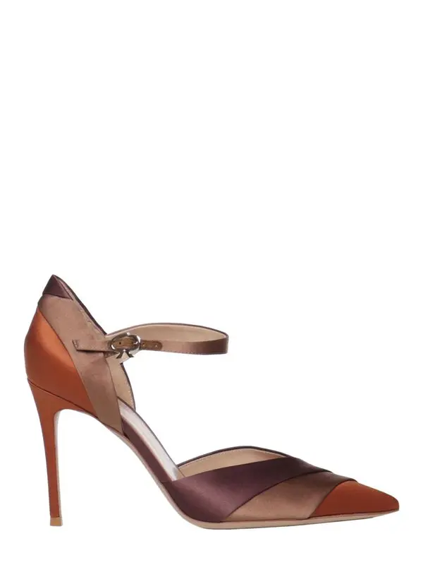GIANVITO ROSSI Strappy Pointed Heeled Pumps - Brown
