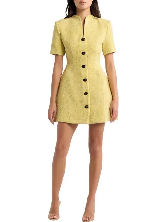 Oddmuse Bouclé Fit & Flare Minidress - Chartreuse