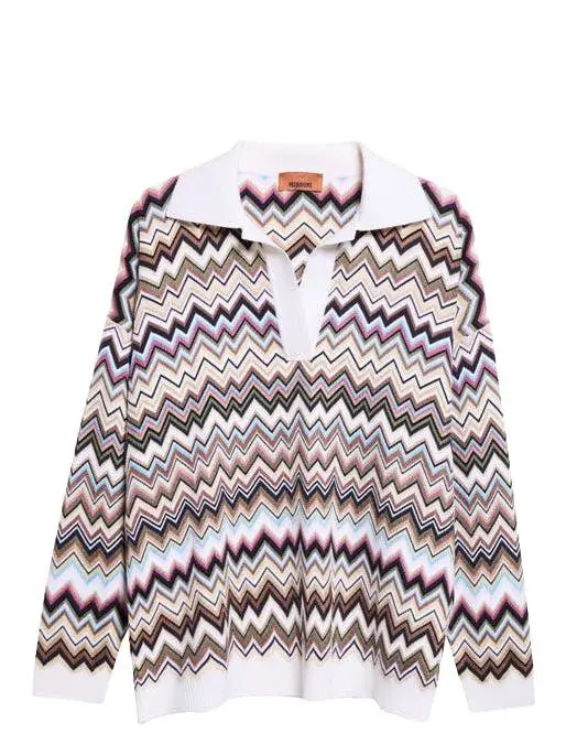Missoni Zigzag Jacquard Polo Sweater - Smspl