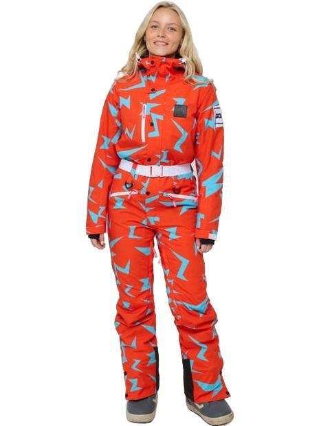 OOSC Starman Ski Suit - Red With Blue Patterns
