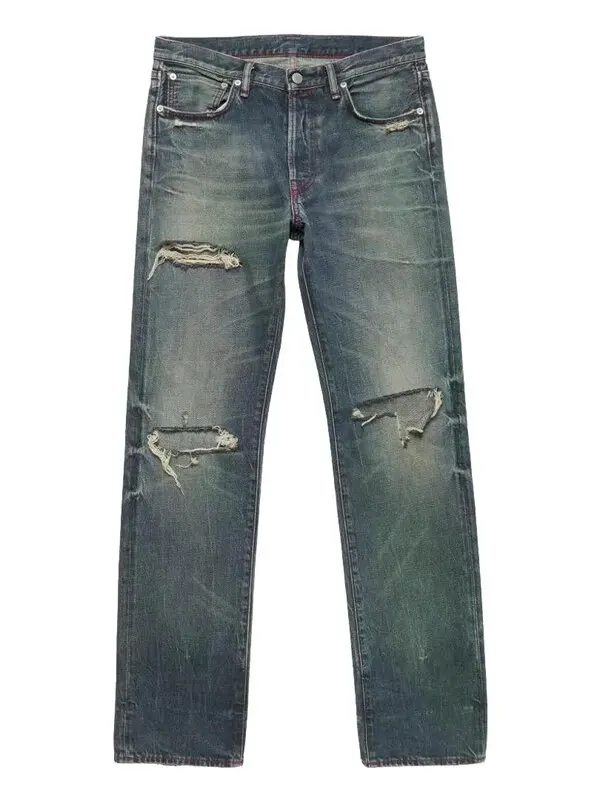 Acne Studios Re-edition Worn Jeans 1996m Mid Waist Straight Leg - Blue