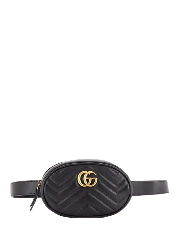 Gucci Gg Marmont Matelasse Leather Belt Bag - Black