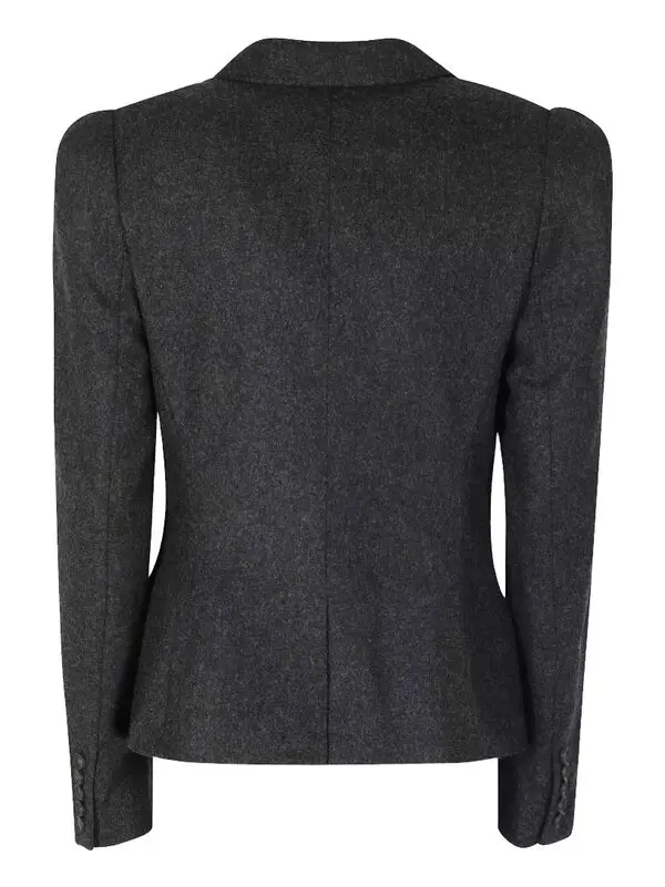7 For All Mankind Puff-shoulder Single-breasted Blazer - Grey