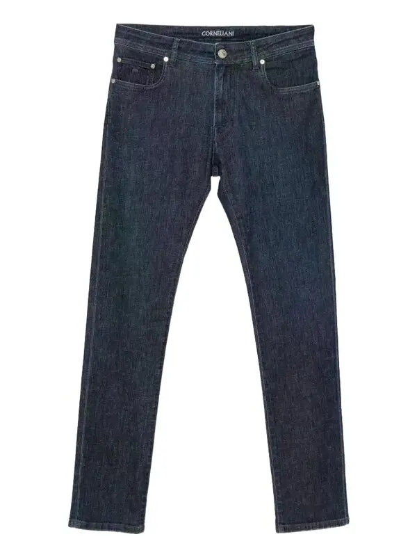 Corneliani Logo-patch Jeans - Blue