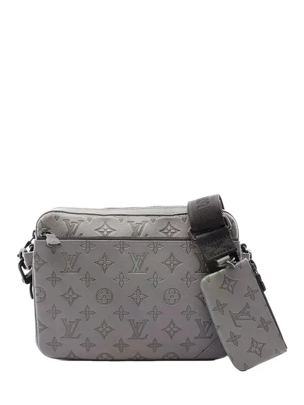 LOUIS VUITTON 2021-2026 Monogram Shadow Trio Messenger Crossbody Bag - Grey