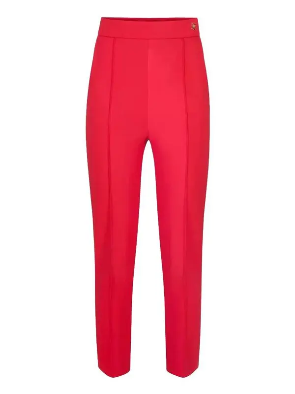 Elisabetta Franchi Technical Fabric Trousers - Red