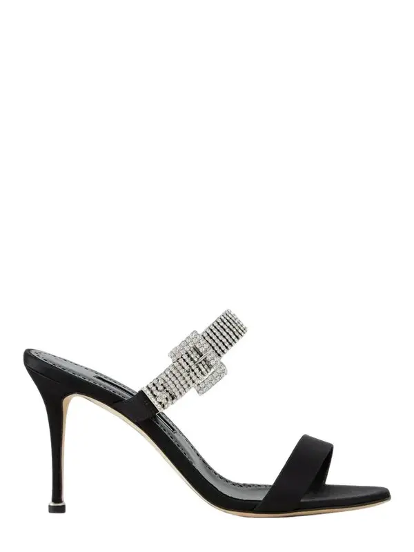 Manolo Blahnik Fibolta Crystal-buckle Sandals - Black