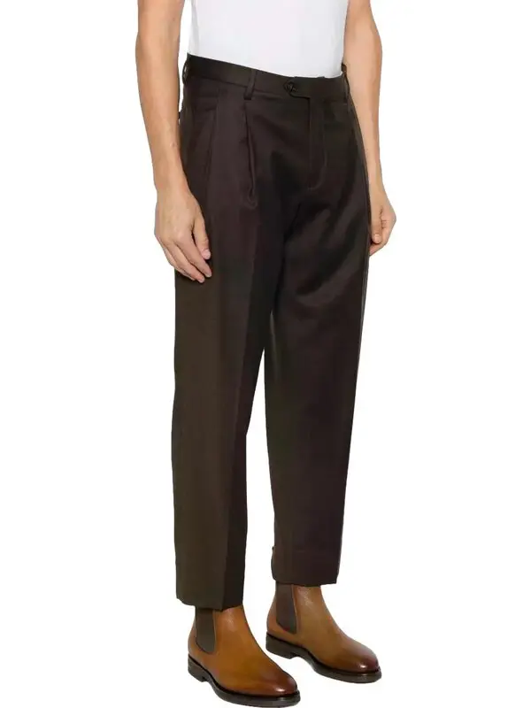 BRIGLIA 1949 Pleated Tapered Trousers - Brown