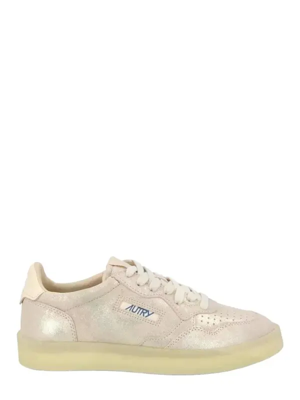 AUTRY Medalist Low Laminated Suede Sneakers - Neutrals