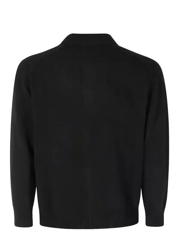 DUNST Spread-collar Button-up Cardigan - Black