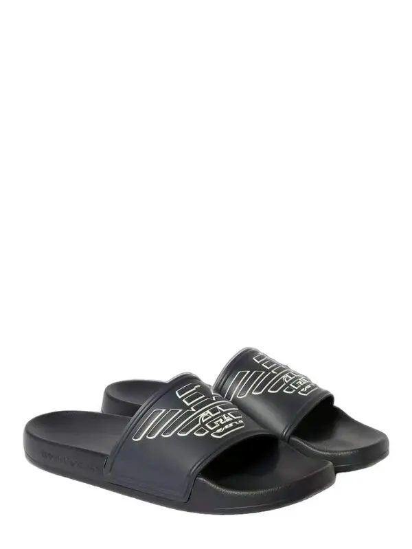 Emporio Armani Logo-embossed Slides - Blue