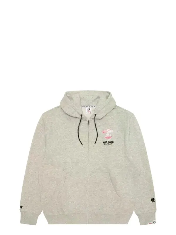 AAPE BY *A BATHING APE Graphic-print Zip-up Hoodie - Grey