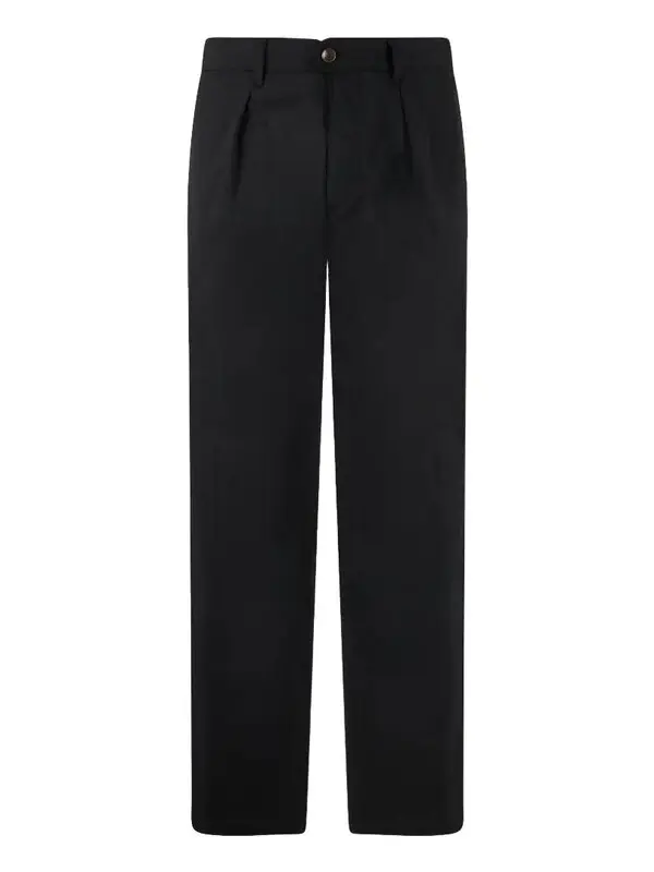 SLOWEAR Pleated Straight-leg Trousers - Black