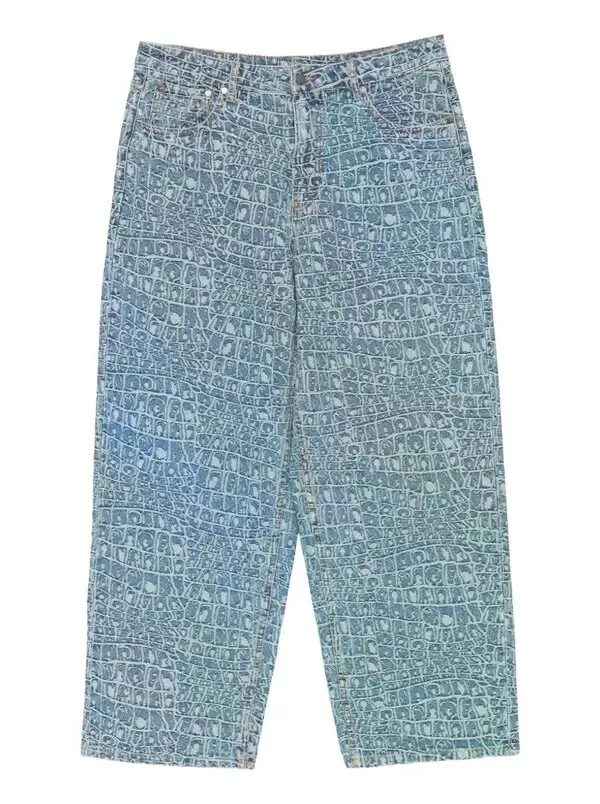 DAILY PAPER Jacquard-pattern Jeans - Blue
