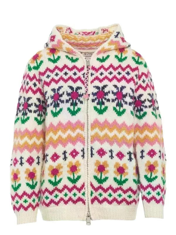 FRANTIC Jasmine Fair Isle Cardigan - White