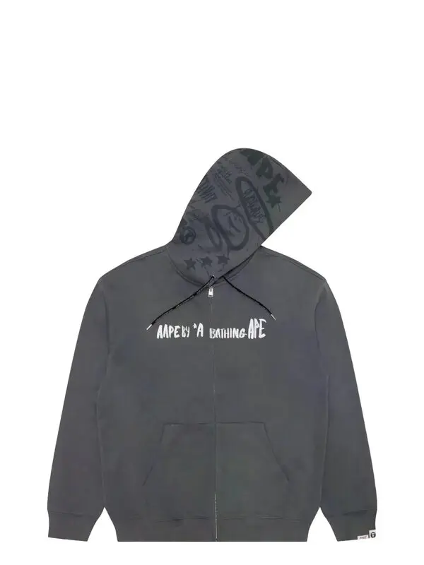 AAPE BY *A BATHING APE Graphic-print Zip-up Hoodie - Grey