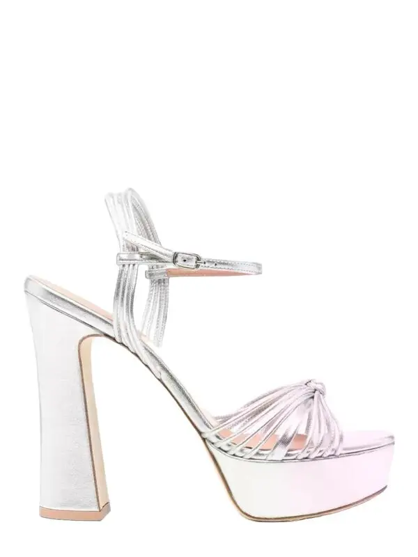 MALONE SOULIERS Lucille Knotted Platform Sandals - Silver