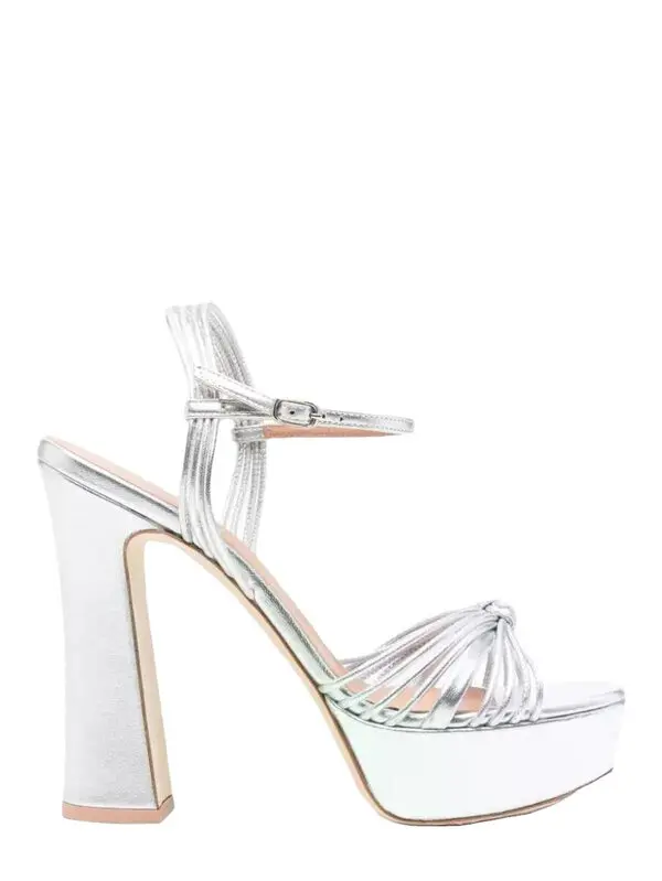 MALONE SOULIERS Lucille Knotted Platform Sandals - Silver