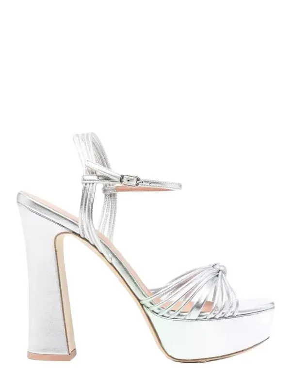 MALONE SOULIERS Lucille Knotted Platform Sandals - Silver