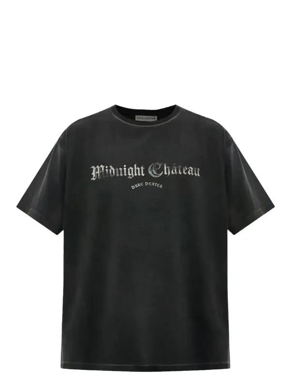 DUKE + DEXTER Graphic-print Cotton T-shirt - Black