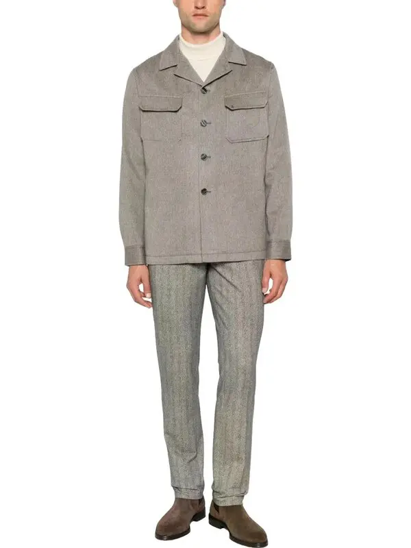 CIRCOLO 1901 Herringbone-pattern Trousers - Grey
