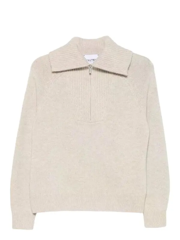 KUJTEN Sam Zip-up Sweater - Neutrals