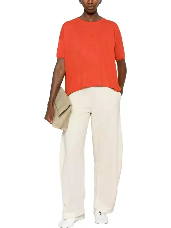 C.T.PLAGE Short-sleeve Cashmere Sweater - Red