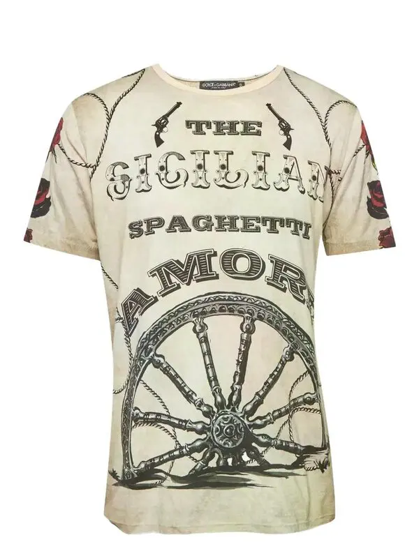 Dolce & Gabbana The Sicilian Graphic-print T-shirt - Neutrals