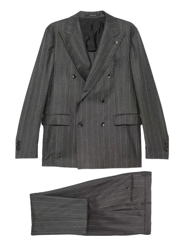 Tagliatore Pinstripe Double-breasted Suit - Grey