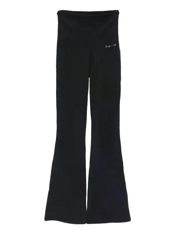 Sporty & Rich Benedetta Logo-print Flared Trousers - Black
