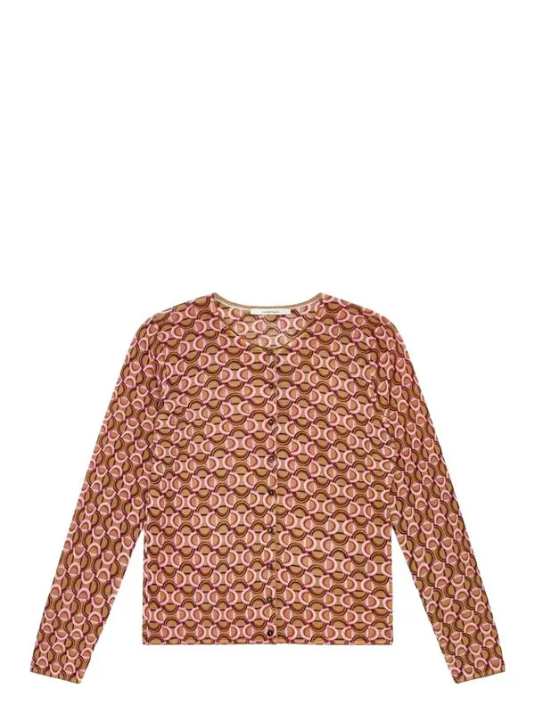 Malìparmi Geometric-print Wool Cardigan - Brown
