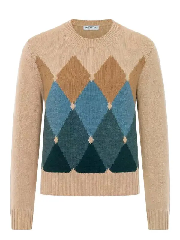 BALLANTYNE Argyle-knit Sweater - Neutrals