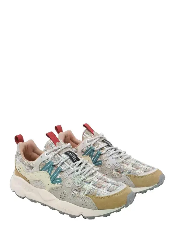 FLOWER MOUNTAIN Yamano 3 Bouclé-panelled Suede Sneakers - Neutrals