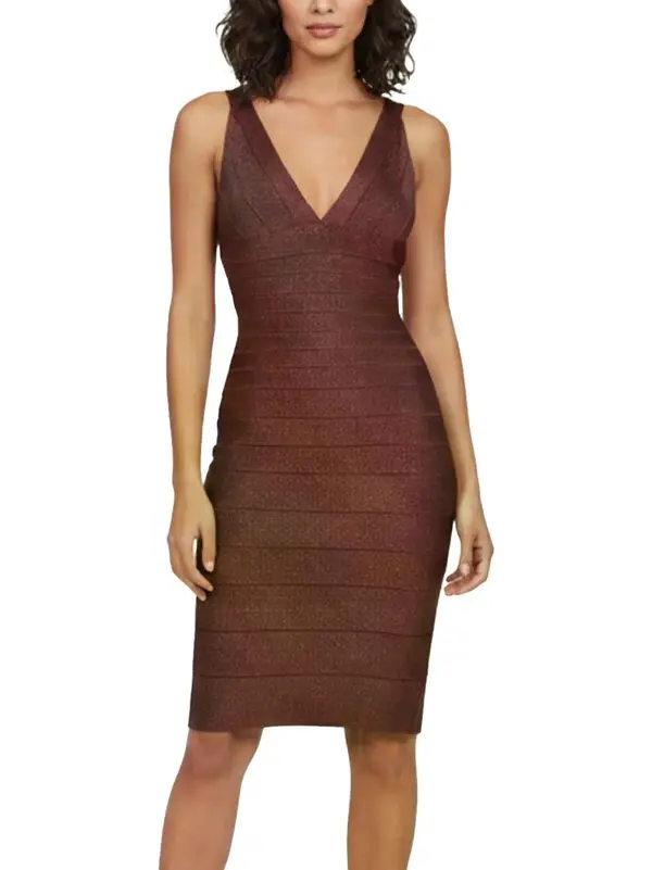Herve Leger Bandage Rib-knit Midi Dress - Red