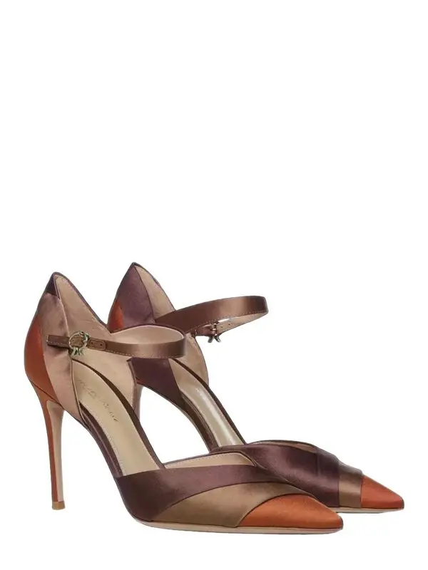 GIANVITO ROSSI Pointed-toe Buckled Heeled Pumps - Brown