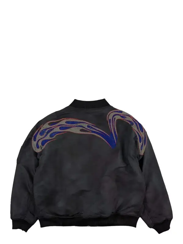 EVISU 3m Thinsulate Insulated Fire Daicock Ma-1 Bomber Jacket - Black