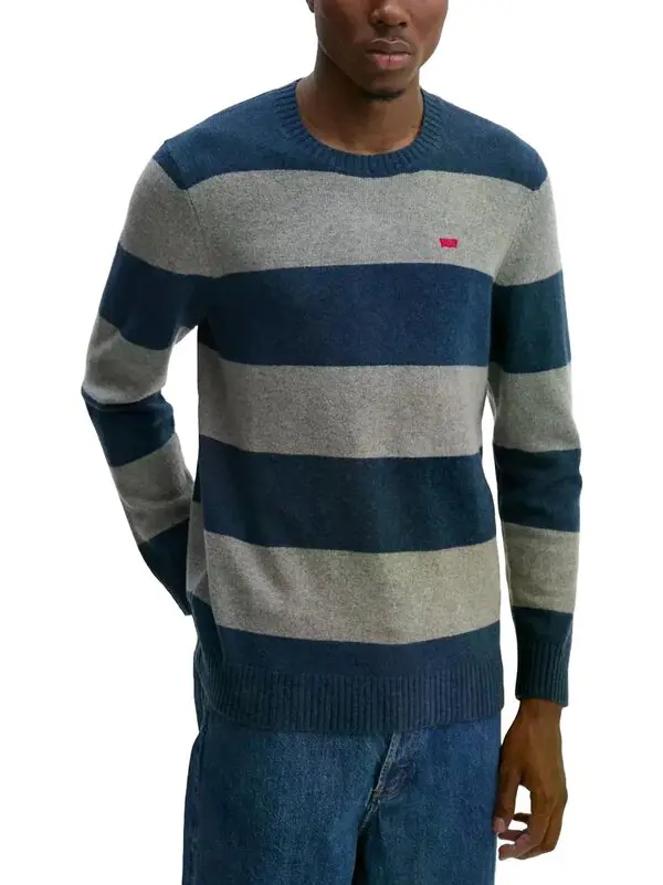 LEVI'S Original Housemark Striped Logo-patch Sweater - Blue