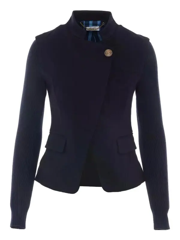 Liu Jo Blazer With Knit Sleeves - Blue