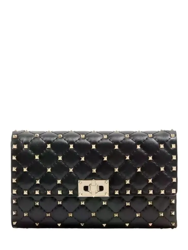Valentino Garavani Rockstud Spike Nappa Leather Crossbody Clutch Bag - Black