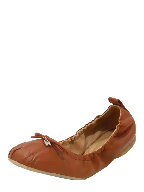 Hogan Bow-detail Leather Ballet Flats - Brown