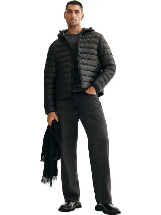 H&M Slim-fit Lightweight Puffer Jacket - Black