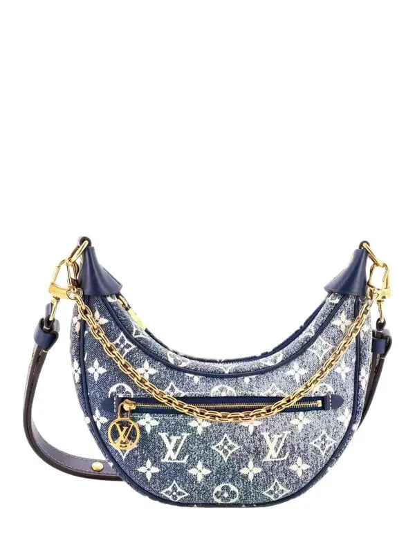 LOUIS VUITTON Loop Handbag Monogram Jacquard Denim Hobo Bag - Blue