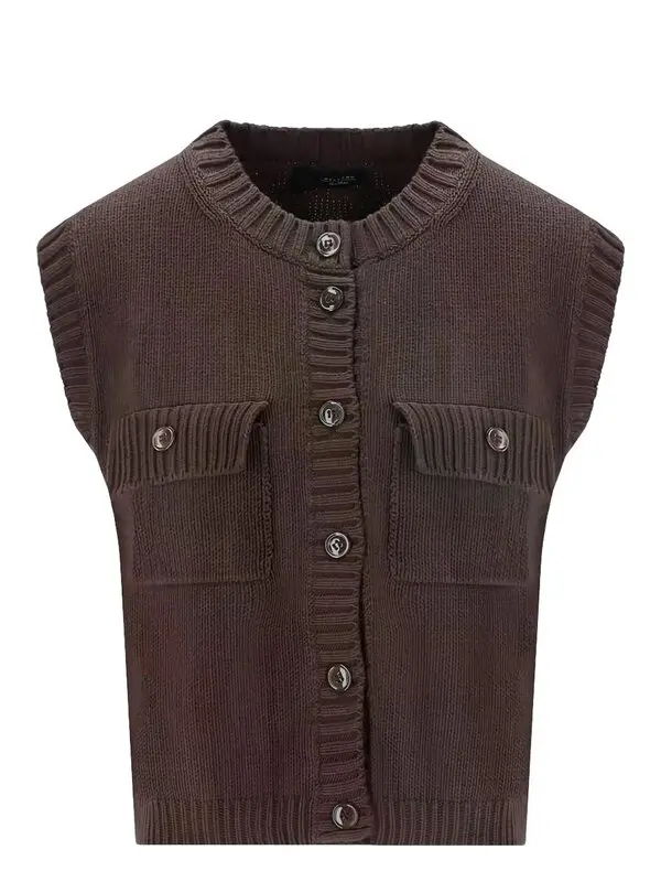 Max Mara Caprara Button-up Gilet - Brown