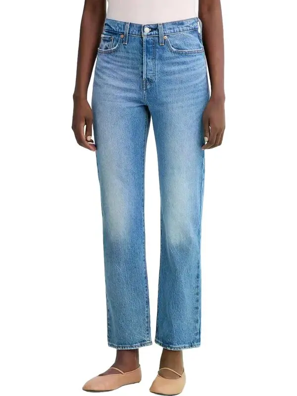 LEVI'S Wedgie Faded-effect Jeans - Blue