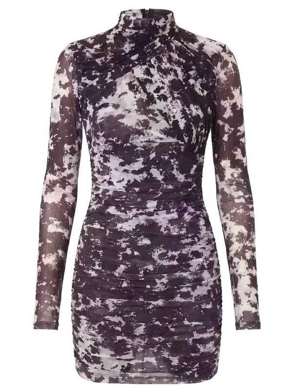 NICHOLAS Ruched Mini Dress - Black