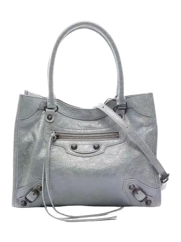 Balenciaga 2018-2026 Mini Lambskin Le City Tote Satchel - Grey
