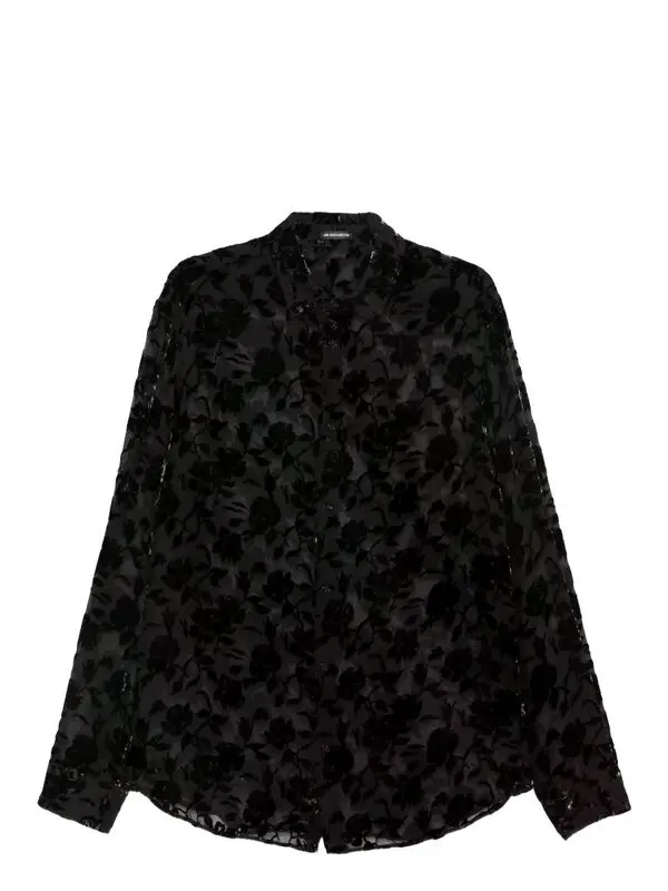 ANN DEMEULEMEESTER Floral-devoré Shirt - Black